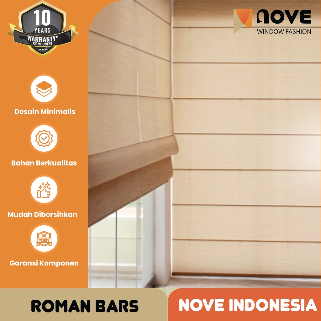 Jual Nove - Roman Bars Blinds Dimout - Ukuran Custom | Shopee Indonesia