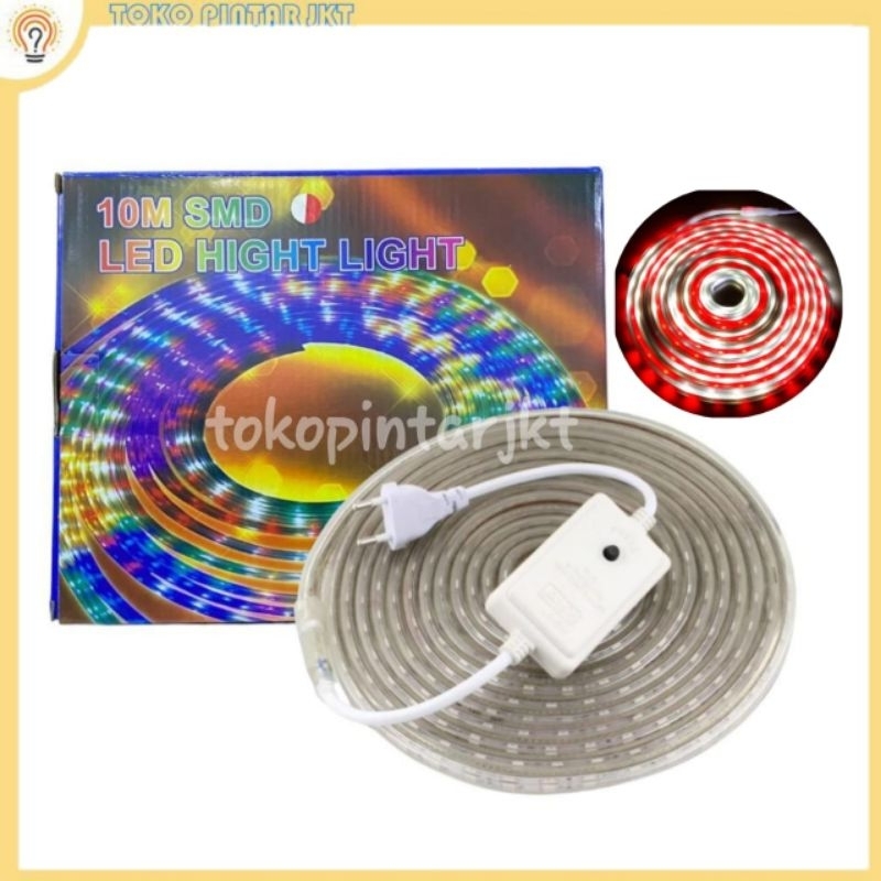 Jual LAMPU LED STRIP SELANG MERAH PUTIH DAN RGB 2835 3528 220V +ADAPTOR ...