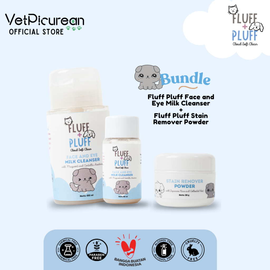 Jual Vetpicurean Fluff+Pluff Bundle Cairan Pembersih Mata Kucing : Fluff + Pluff Face and Eye ...