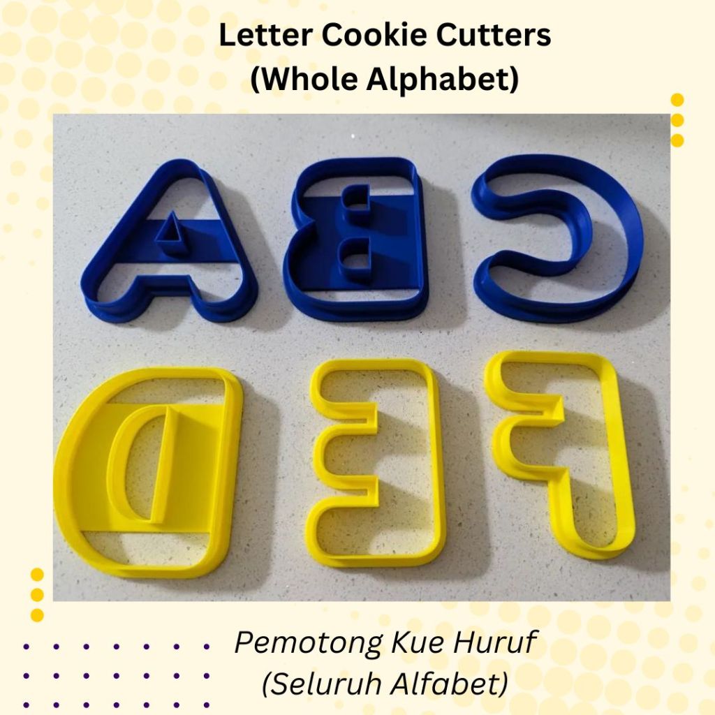 Jual Letter Cookie Cutters (Whole Alphabet) / Pemotong Kue Huruf ...