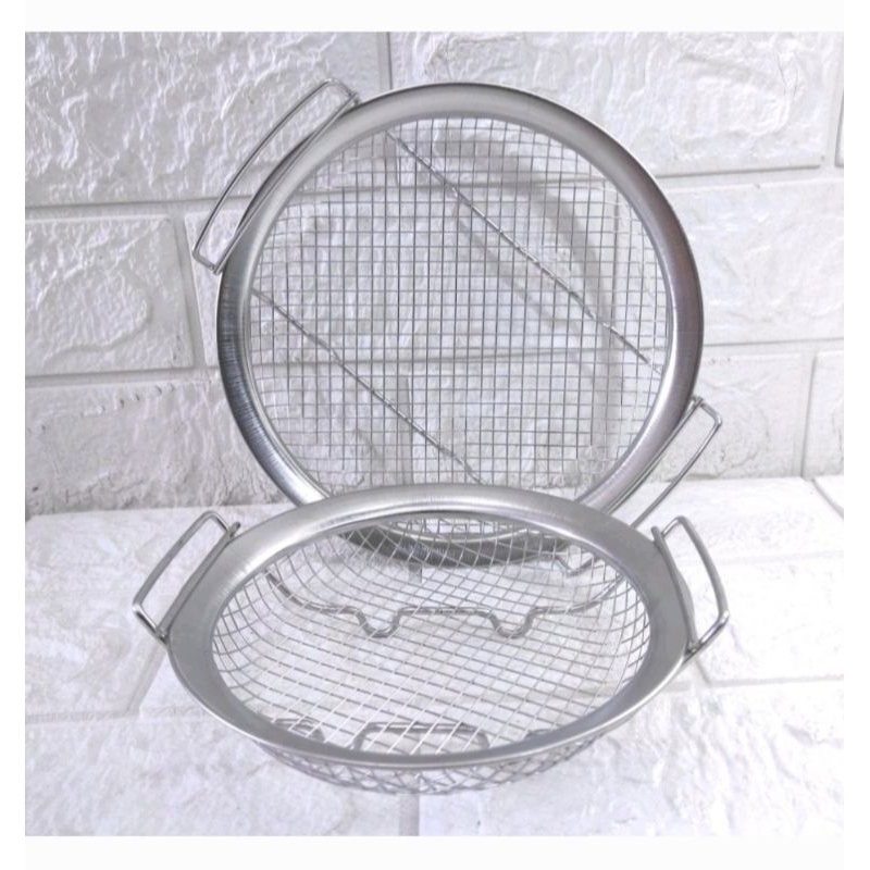 Jual Saringan Bulat Tiris Minyak Sayur Serbaguna Gagang Stainless Tebal ...