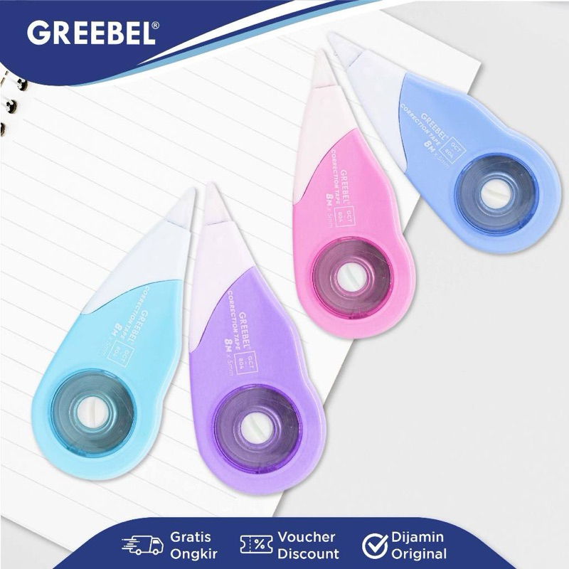 Jual GREEBEL Correction Tape GCT-804 Pastel Lucu / Tip-ex Kertas Roll ...