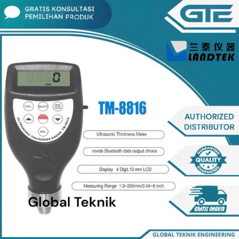 Jual Landtek TM-8816 Ultrasonic Thickness Gauge Meter to 200mm 0.1mm ...