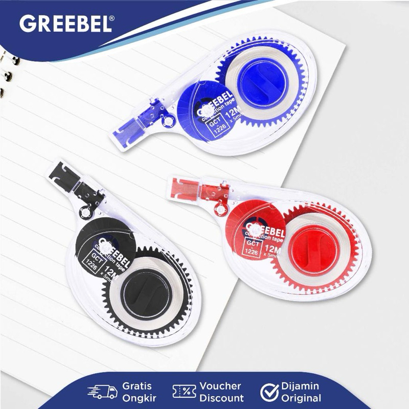Jual GREEBEL Correction Tape GCT-1226 / Tip-ex Kertas Roll, Tipe X ...