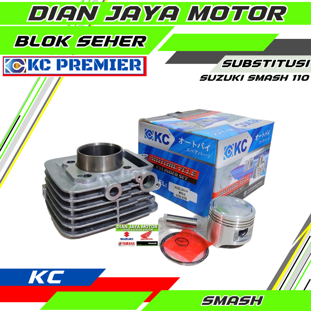 Jual ( KC ) Boring Kit Blok Seher Smash 110 KC Premier Cylinder Block Suzuki Smash Lama DJM Dian ...