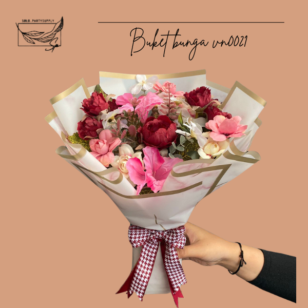 Jual (AL) BUKET BUNGA ARTIFICIAL PREMIUM MEDIUM SIZE / WEDDING BOUQUET / BUKET WISUDA / BUKET ...