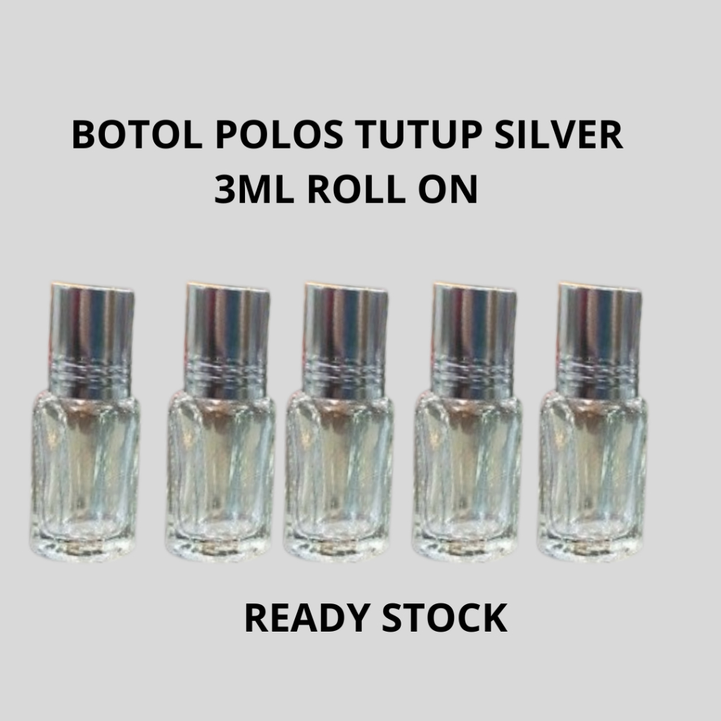 Jual 1 paket lusinan botol kosong 3 ml botol polos silver | Shopee ...