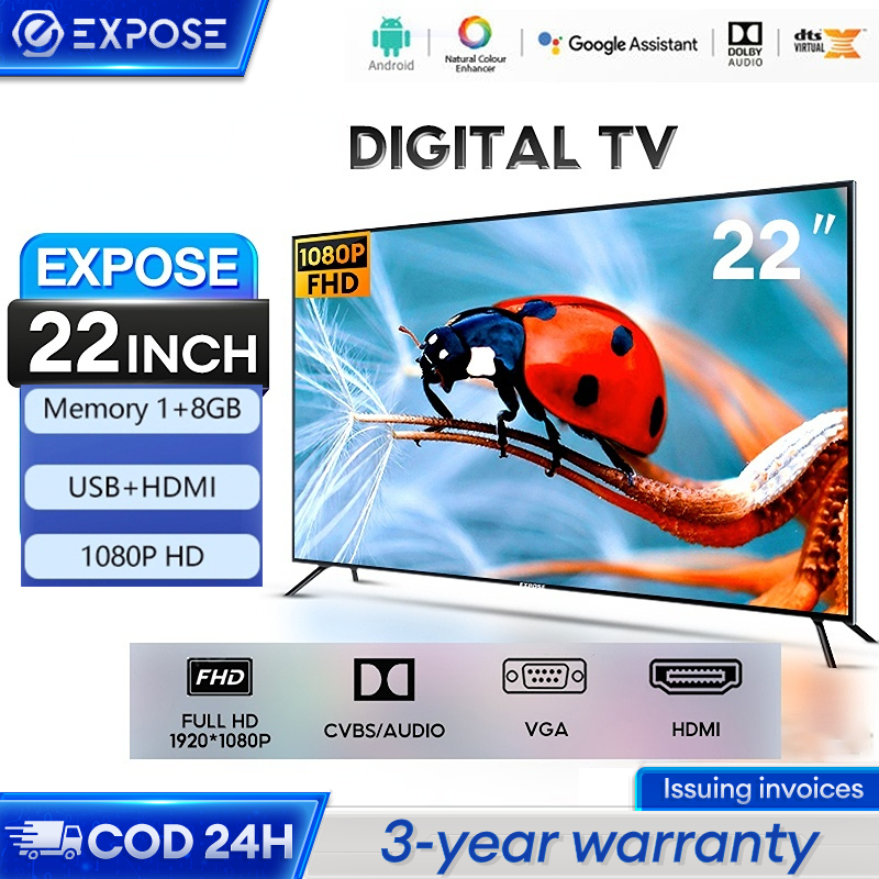 Jual TV Digital 22 inch TV LED HD 1080P Digital Televisi HDMI/USB/AV ...