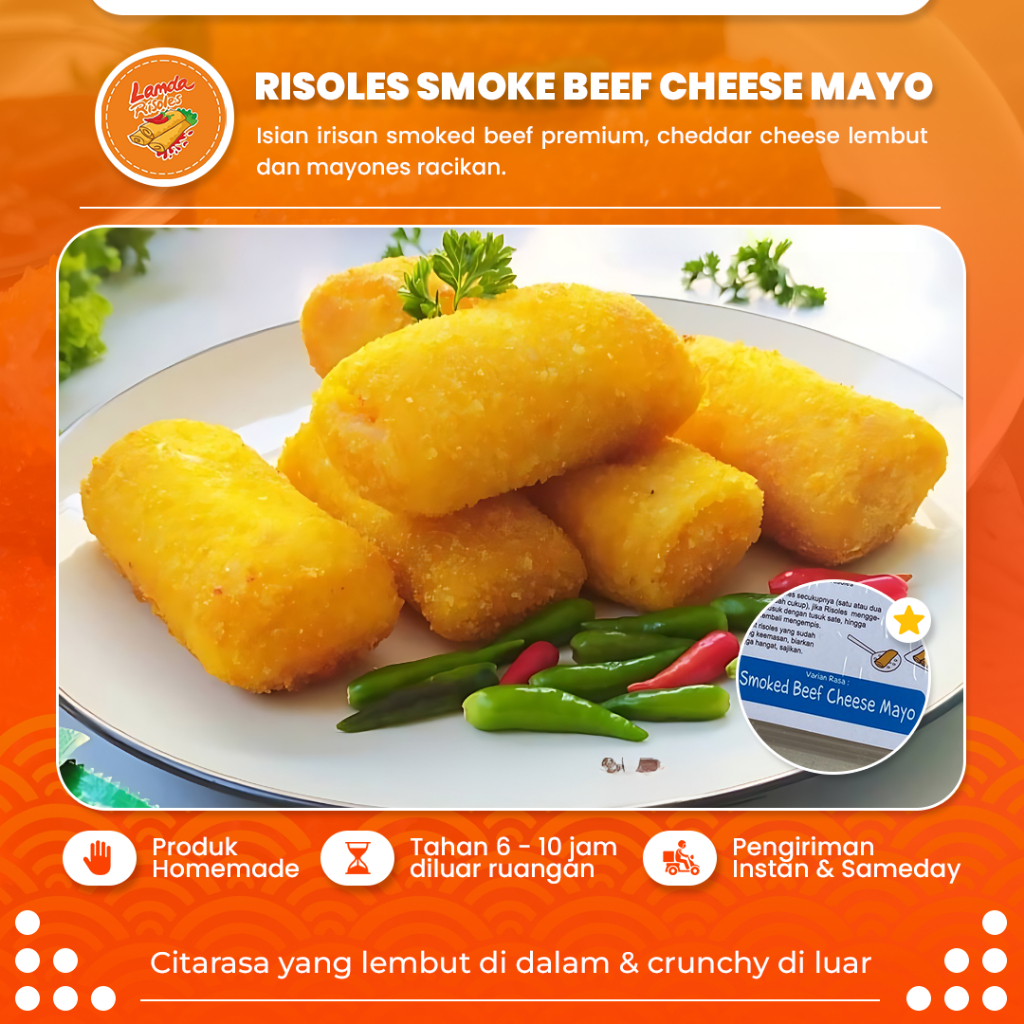 Jual Risol Smoke Beef Cheese Mayo Frozen Food Risoles Smoked Beef ...