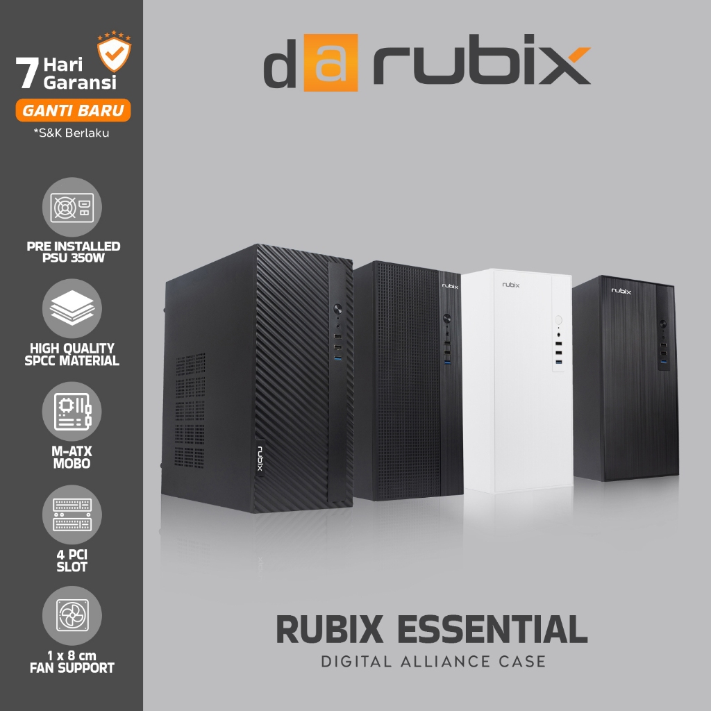 Jual Casing PC Digital Alliance Rubix Essentials M-ATX ITX Case Office ...