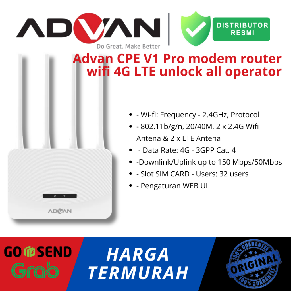 Jual Advan CPE V1 Pro modem router wifi 4G LTE unlock all operator ...