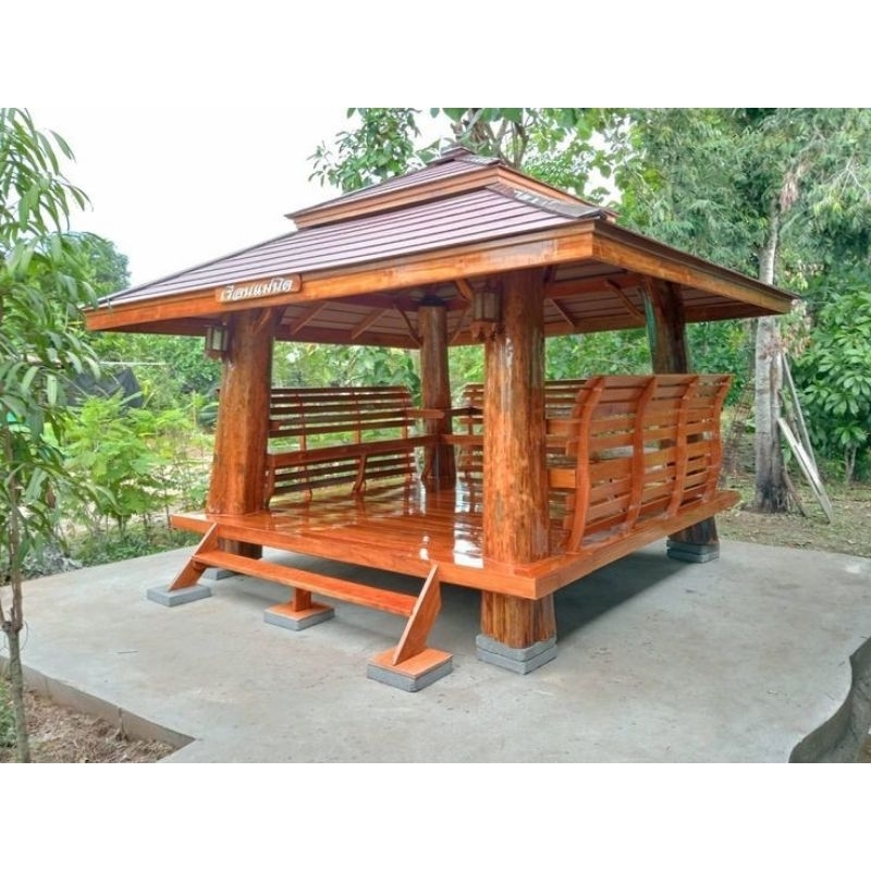 Jual Gazebo Bangku| Gazebo Glugu (pohon kelapa)| Gazebo Taman | Shopee ...