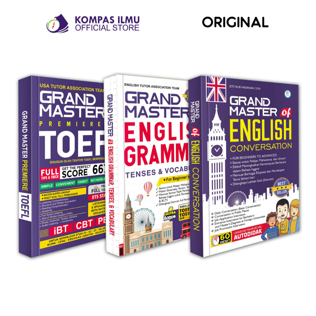 Jual Buku Grand Master Premiere TOEFL TOEIC ITP iBT CBT PBT Standar ETS - Grammar - Conversation ...