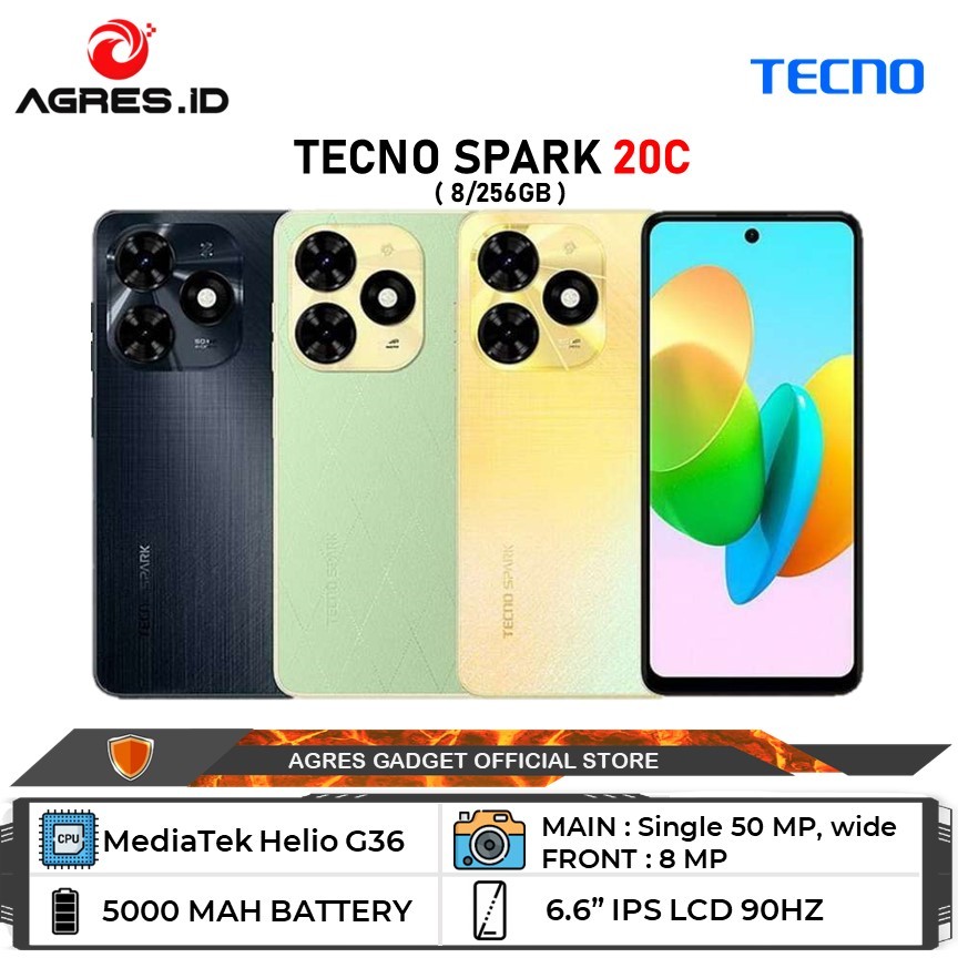 Jual TECNO SPARK 20C – 4GB+128GB, 18W Fast Charging, Stereo Dual ...