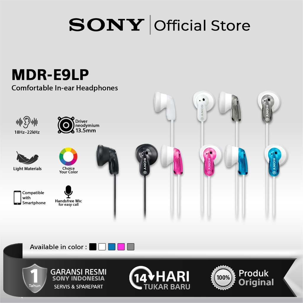 Jual SONY MDR-E9LP Earbuds Earphones / MDR E9LP / MDRE9LP / MDR-E9 LP ...