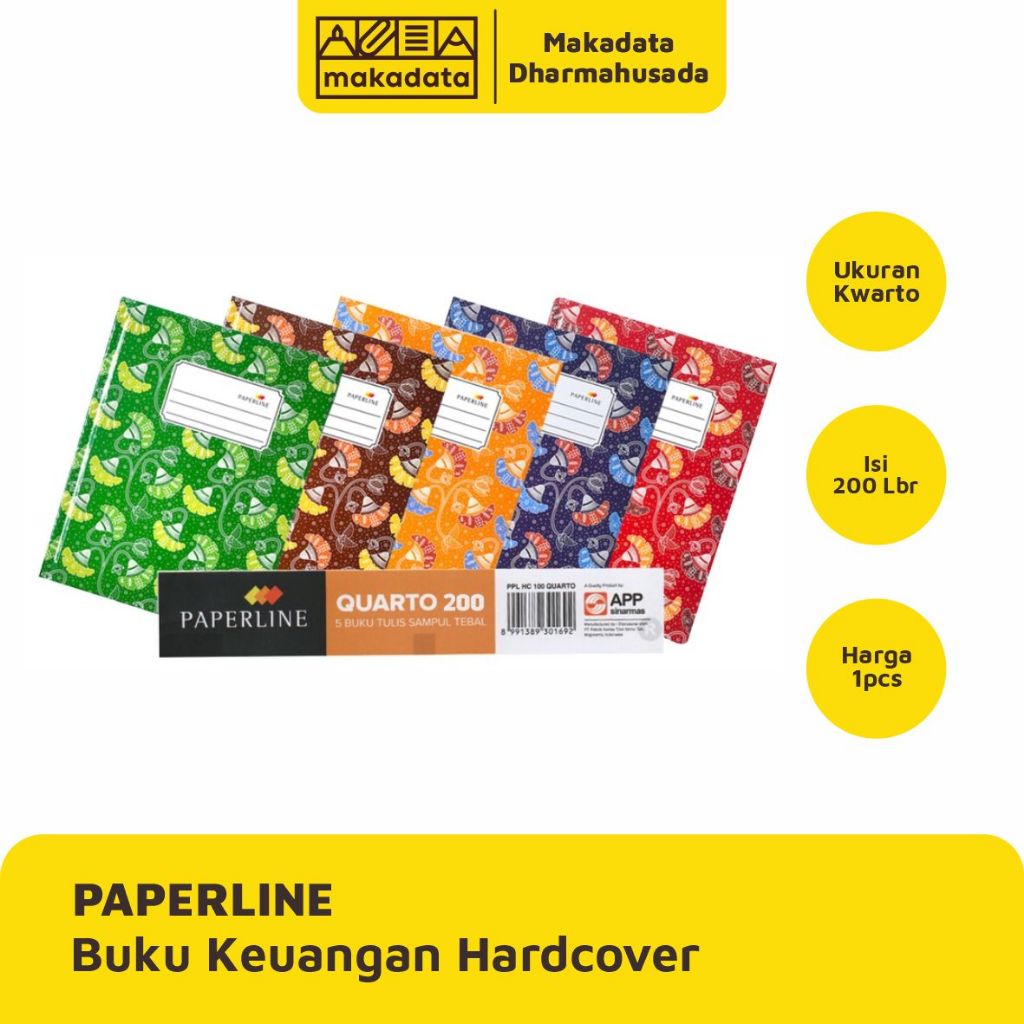 Jual BUKU TULIS KEUANGAN HARDCOVER PAPERLINE UKURAN KWARTO KUARTO ...