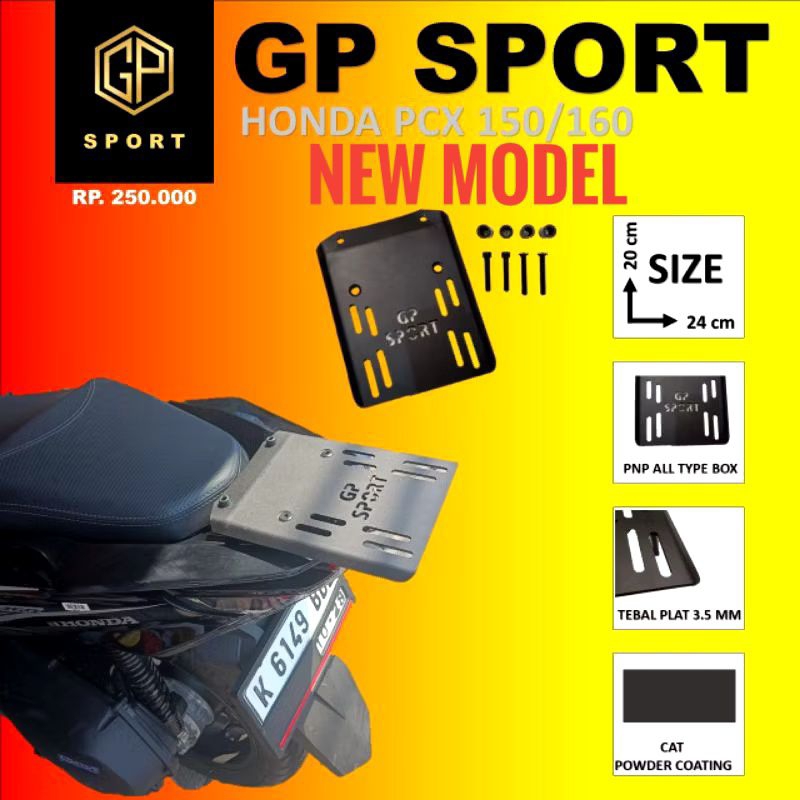 Jual BREKET BRACKET BOX HONDA PCX 150 PCX 160 NEW MODEL GP SPORT PLAT ...