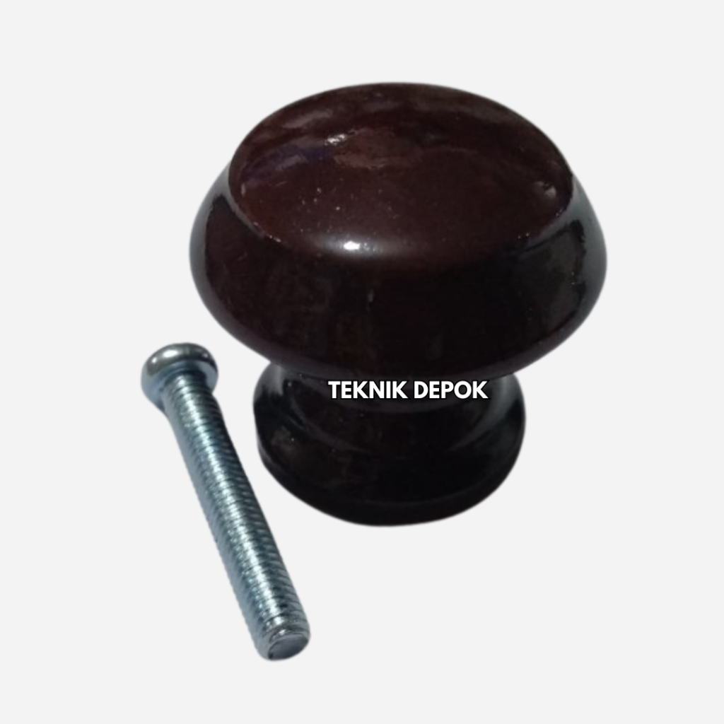 Jual Handle Laci Kayu Diameter 30 mm Mahoni Coklat Tua Bulat Gagang ...