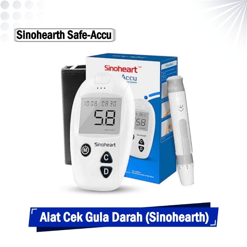 Jual Sinocare Sinoheart Safe Accu Alat Tes Gula Darah Glukometer Safe ...