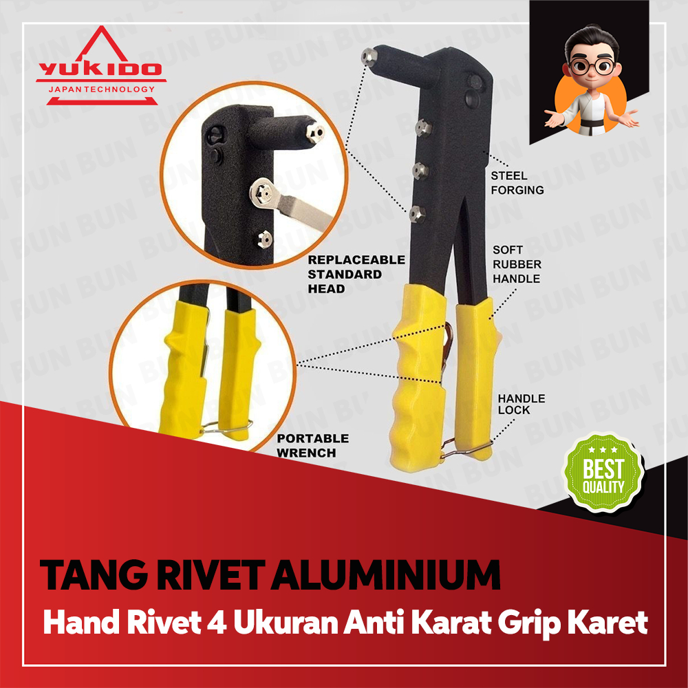 Jual Tang Rivet Alumunium Grip Karet 2,4 - 4,8 Mm - Hand Rivet 4 Ukuran ...