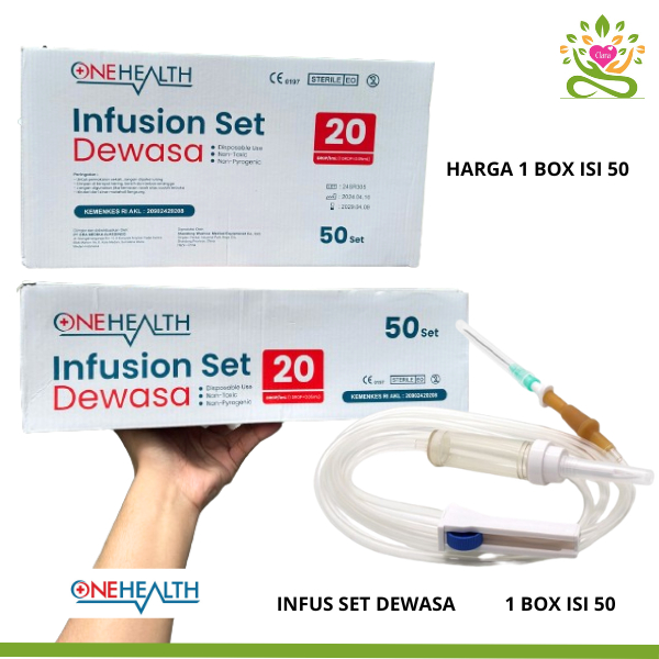 Jual Onehealth Infus Set Dewasa Infusion 1 Box isi 50 Pcs Infuset ...