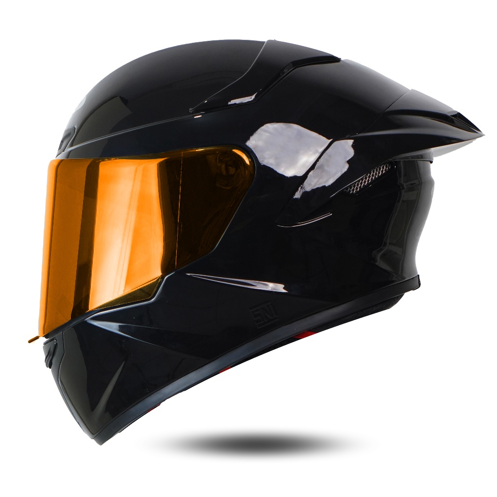 Jual Helm Full Face Mla Crypton Hitam Glosy Kaca Red Gold Paket Ganteng ...