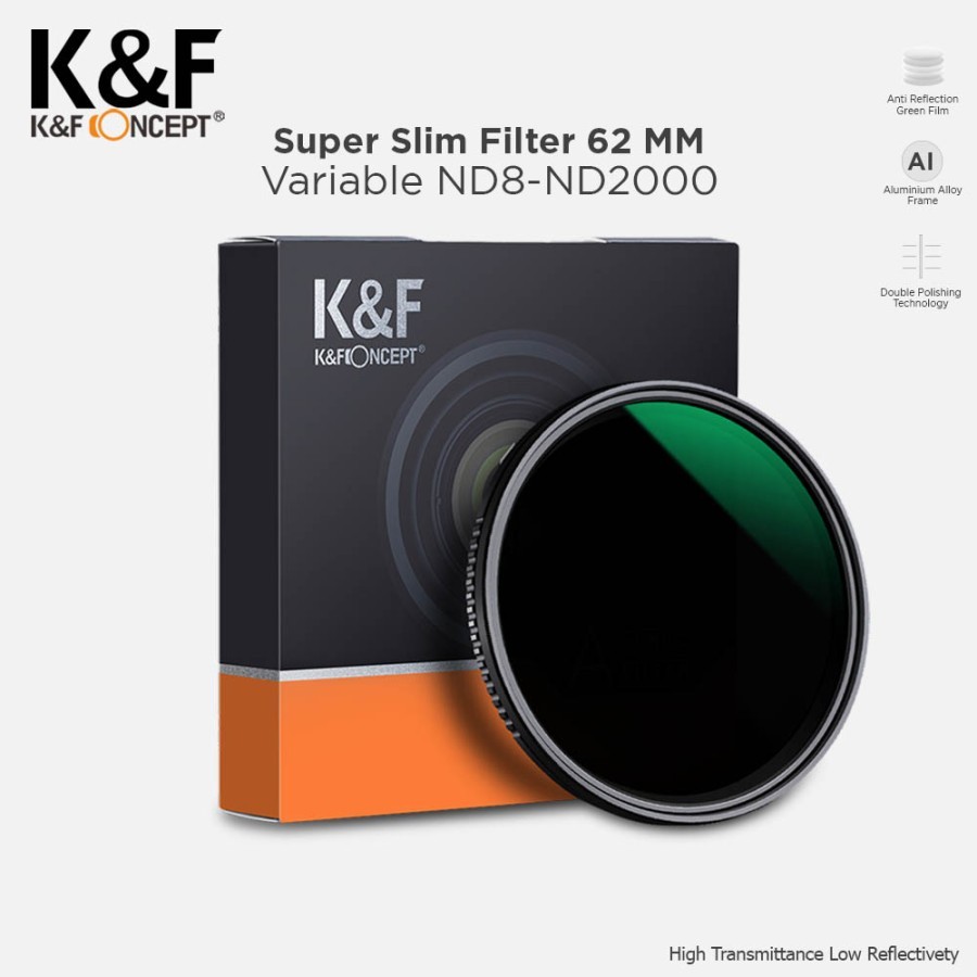 Jual KNF Concept 62mm Filter Multi Coating ND8-2000 Super Slim Filter K&F Original | Shopee ...