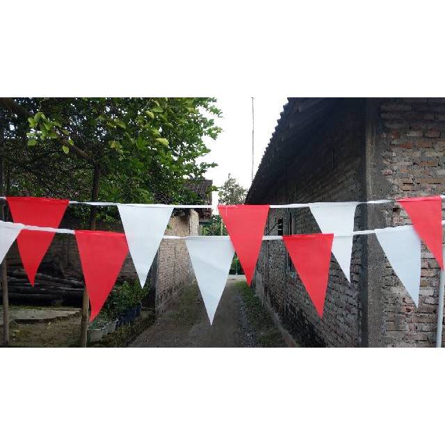 Jual bendera segitiga merah putih/ banting flag/ Bunting flag merah ...