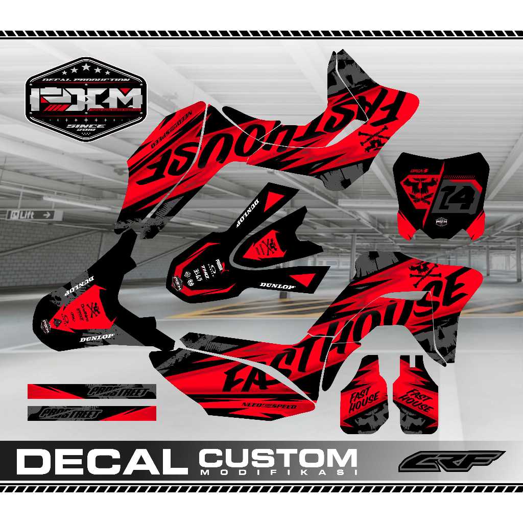 Jual DECAL CRF 150 L FULLBODY KEREN MERAH HITAM STICKER FULLBODY (FULL ...