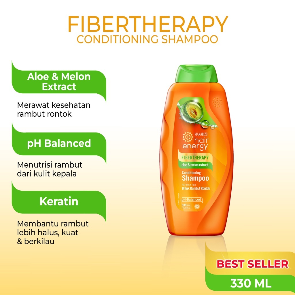 Jual MAKARIZO Hair Energy Fibertherapy Conditioning Shampoo 170ml/330ml ...