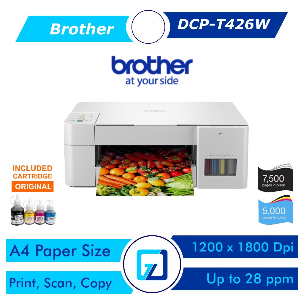 Jual Printer Brother T426W Ink Tank WHITE Print Scan Copy WiFi All in ...