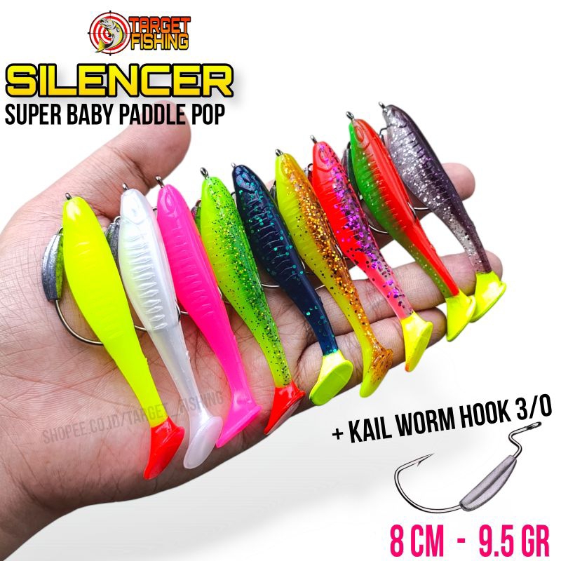 Jual Soft Lure PADDLE POP 8CM Lengkap Kail Worm Hook - Umpan Casting Gabus / Kerandang / Haruan ...