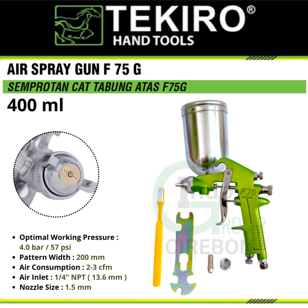 Jual TEKIRO Spraygun F75G Alat Sempotan Cat Spray Gun Tabung Atas F-75G ...