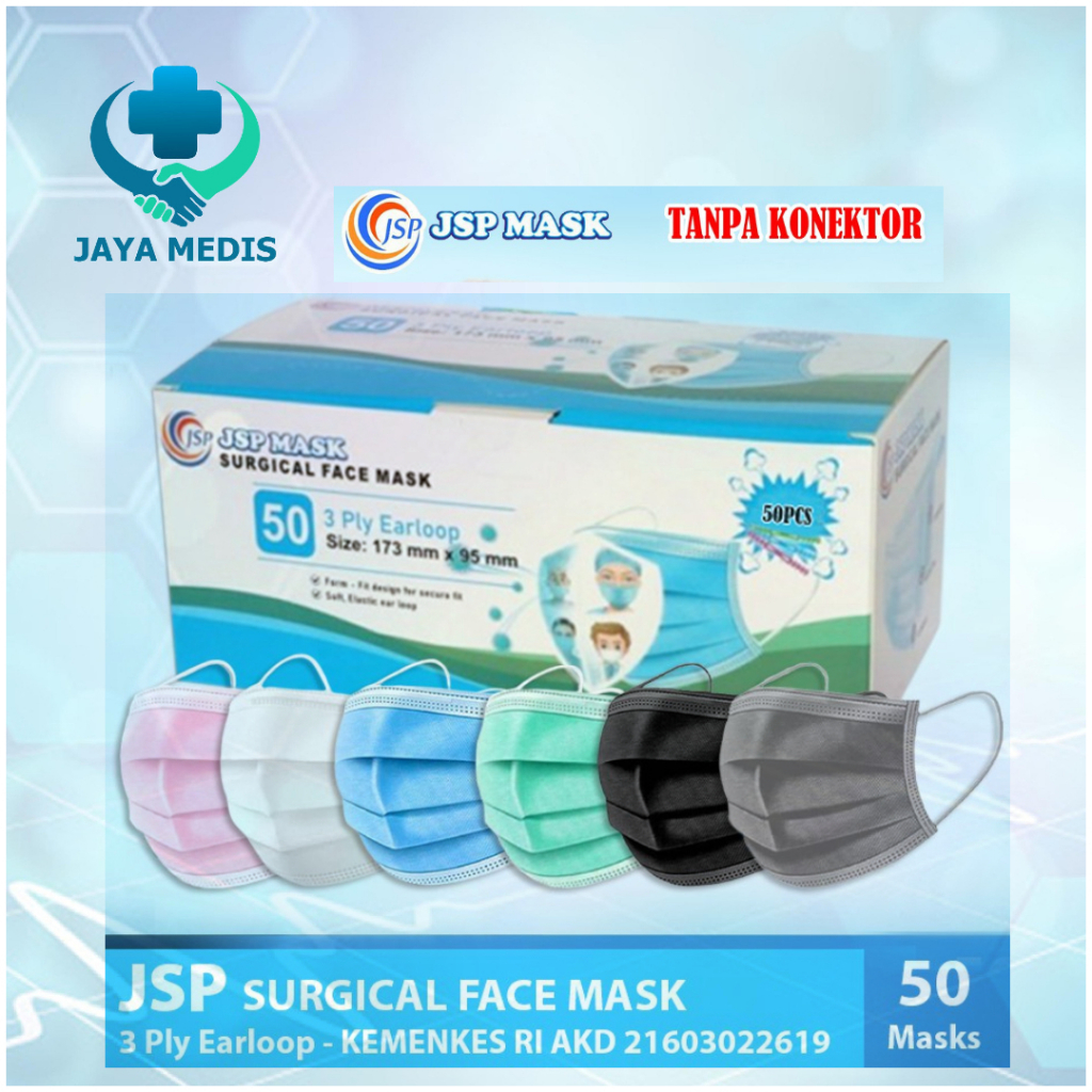 Jual MASKER MEDIS JSP 3PLY EARLOOP ISI 50PCS | Shopee Indonesia