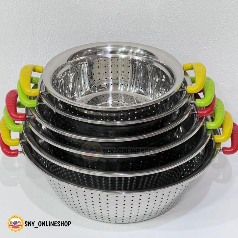 Jual Baskom Lubang Saringan 28cm Baskom Tirisan Ayakan Nasi Sangku ...