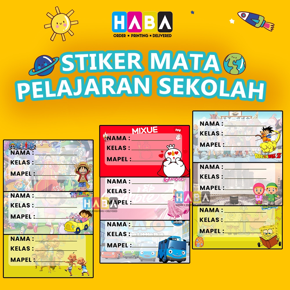 Jual [BISA SATUAN] STIKER MATA PELAJARAN SEKOLAH | LABEL NAMA MAPEL ...