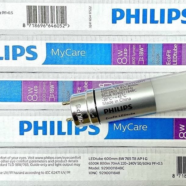 Jual Lampu TL LED T8 8w 600mm 6500K Putih PHILIPS LEDtube Ecofit 765 | 60cm | Shopee Indonesia