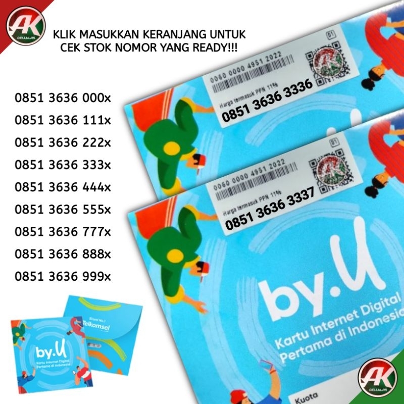 Jual Nomor Cantik Byu Telkomsel Masa Aktif Selamanya | Shopee Indonesia