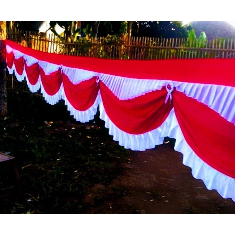 Jual Bendera merah putih dekorasi cantik 400cm x 70 cm | Shopee Indonesia