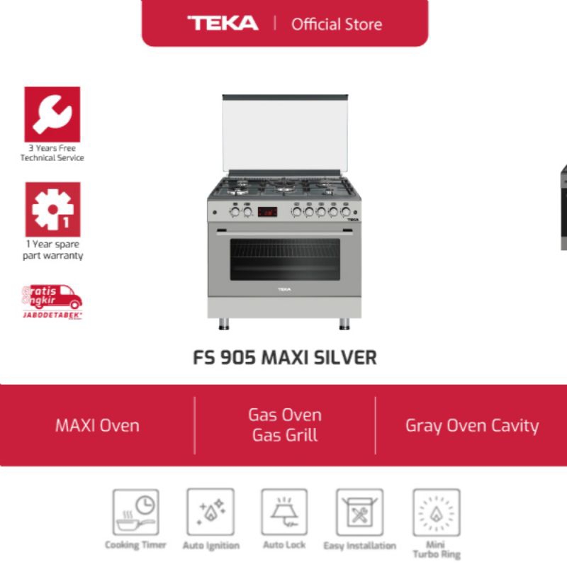 Jual Teka Freestanding Cooker FS 905 Maxi Silver 90cm Full Oven ...