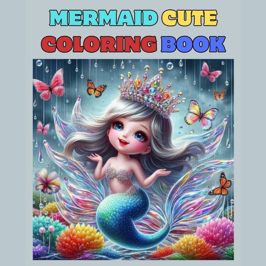Jual MERMAID COLORING BOOK CUTE AESTHETIC FOR KIDS AND ADULT BUKU ...