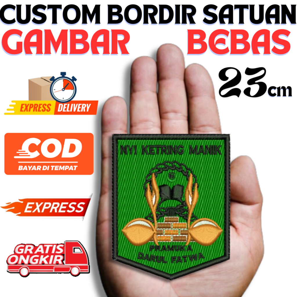 Jual Bordir Custom Patch Satuan Gambar Bebas Ukuran 23 Cm Ringan ...