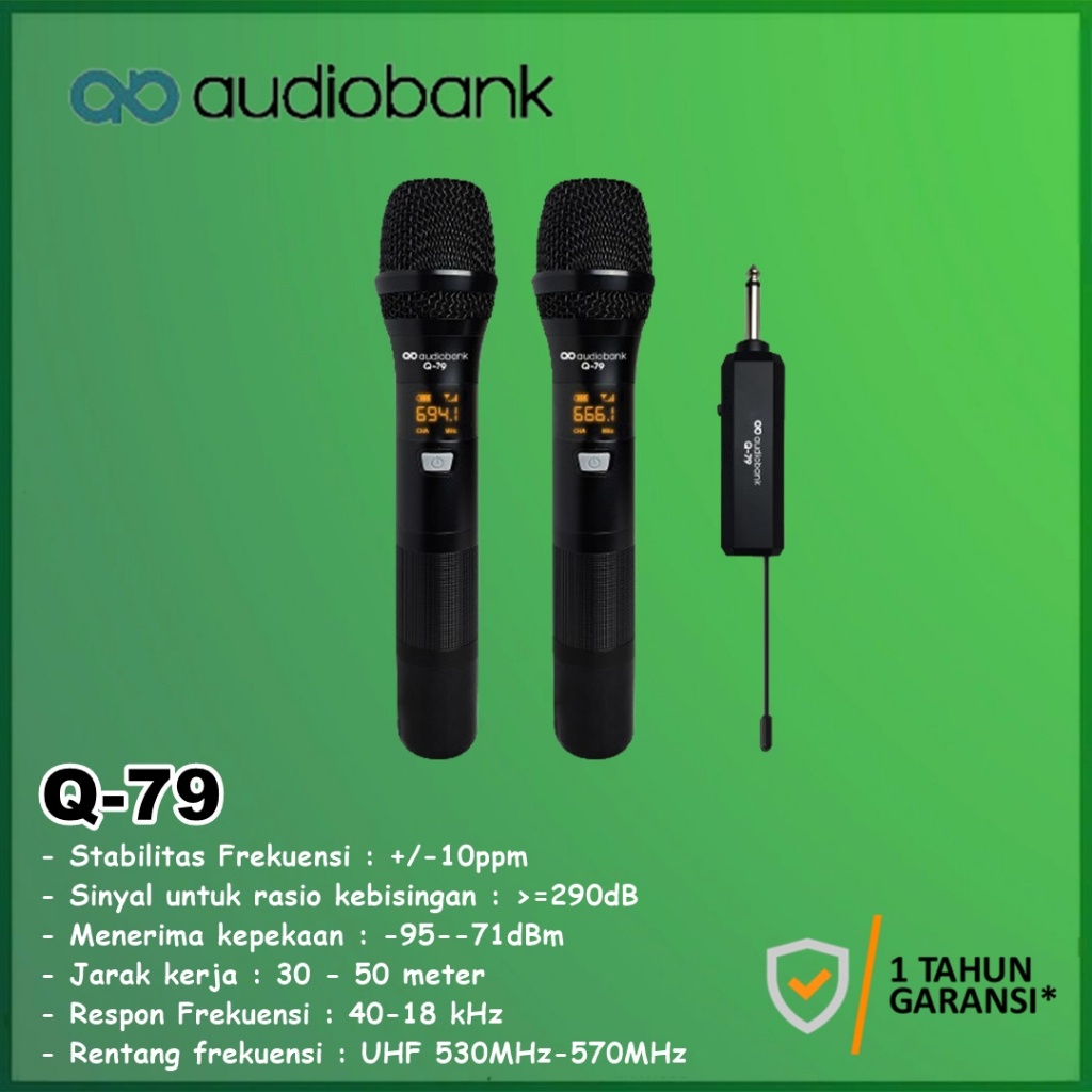 Jual Audiobank Q-79 Echo Rechargeable Microphone Mic Wireless Portable Q79 | Shopee Indonesia