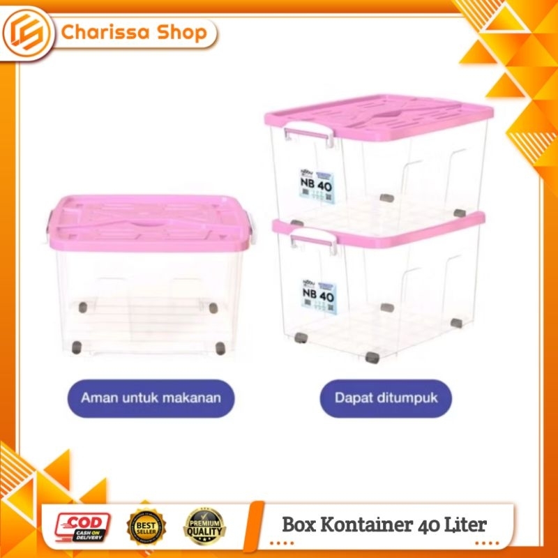 Jual Box Kontainer Nobu 40 Liter / Storage Container Box / Tempat Penyimpanan Serbaguna | Shopee ...