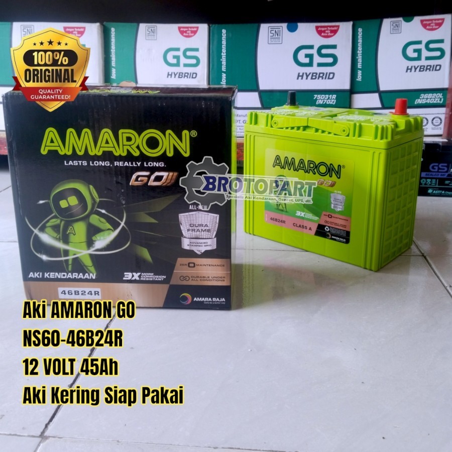 Jual Aki mobil Suzuki APV, Carabian, Jimny, S-Cross Accu AMARON GO NS60 Kering MF 45Ah | Shopee ...