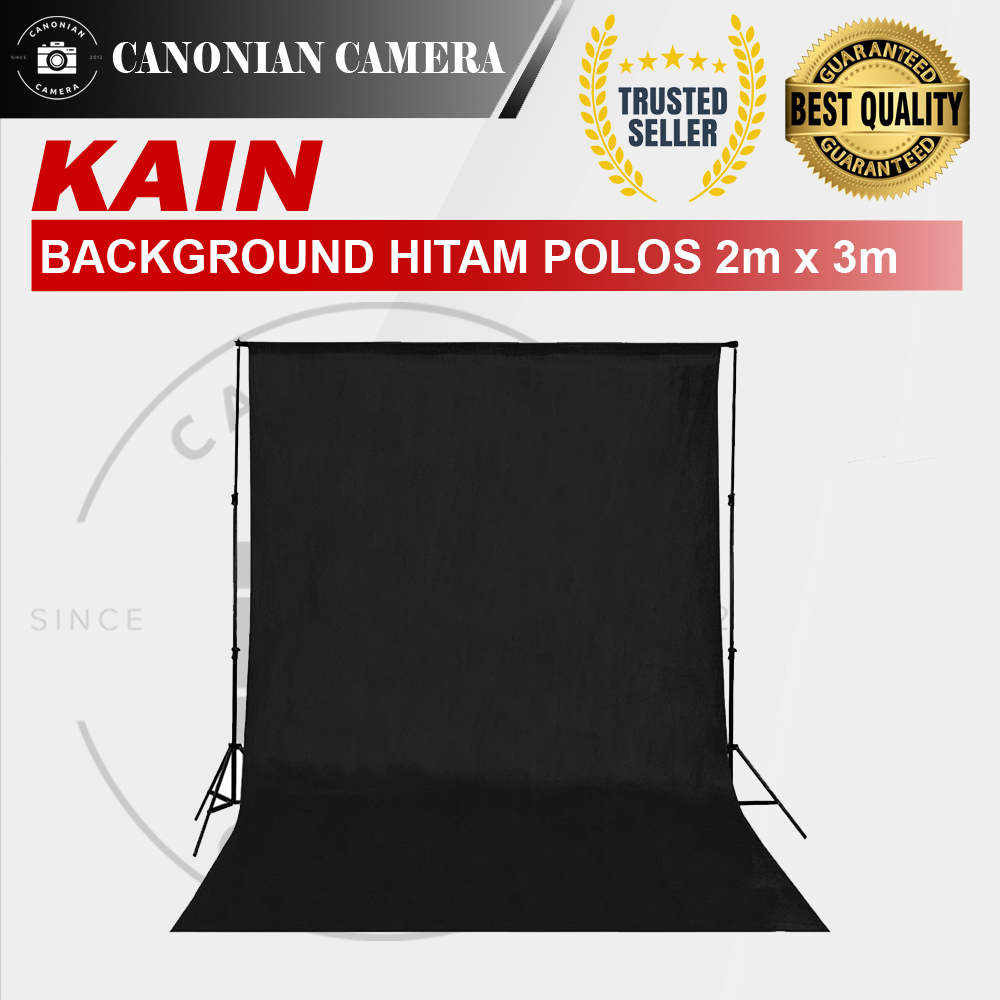 Jual Kain Background Backdrop Foto Studio Hitam Polos 2m x 3m | Shopee ...
