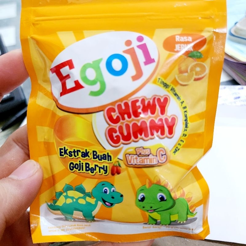 Jual Egoji Gummy 1 sachet 20gr ( orange / strawberry ) ekstrak buah ...