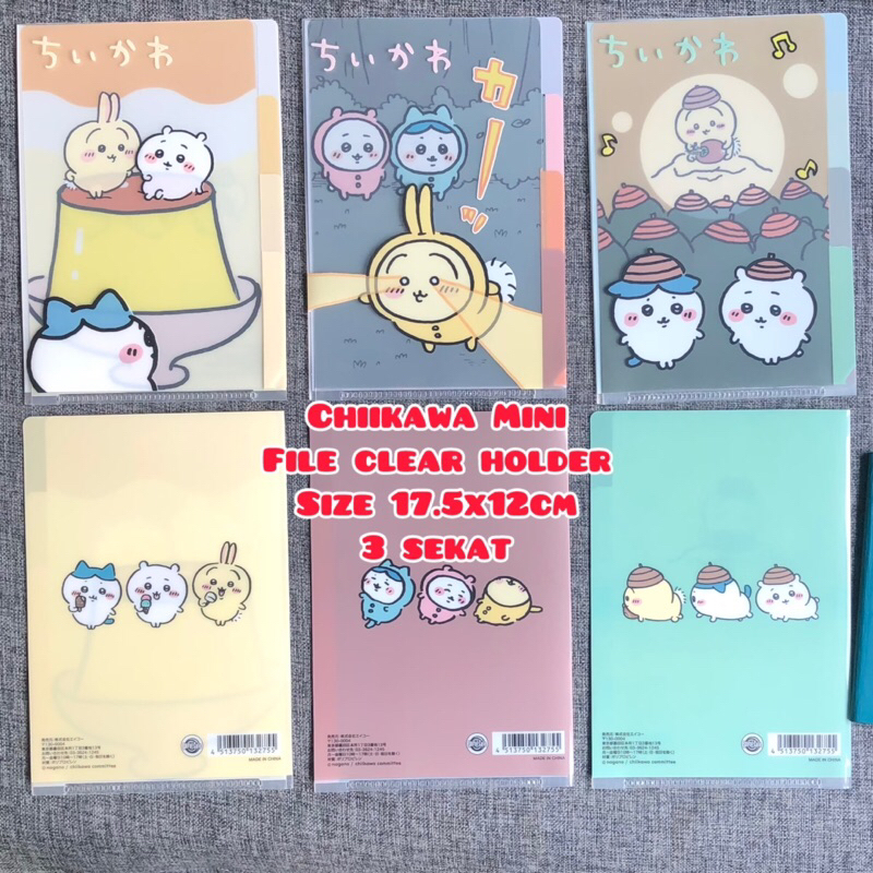 Jual chiikawa mini file clear holder map kecil 3 sekat original japan ...