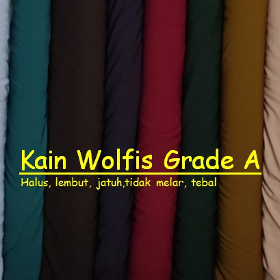 Jual Kain Bahan Wolfis Premium Grade A Harga 50cm Bahan Wolvis Tebal | Shopee Indonesia