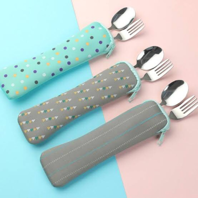 Jual MINISO Tableware Set / Miniso set sendok garpu makan stainless ...